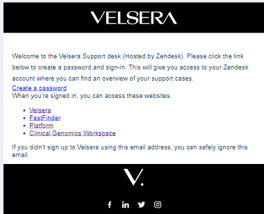 How to create a Velsera support account – Platform